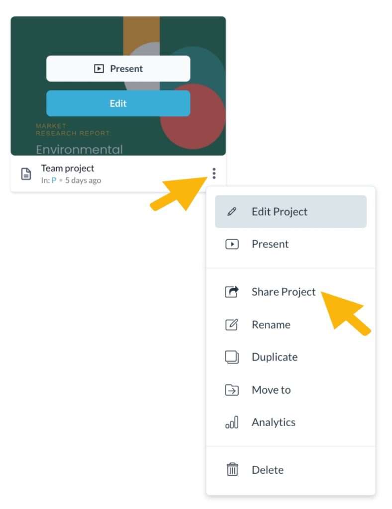 Set & Share Permissions to Projects | Visme