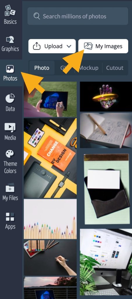 Easily upload photos from your PC | Visme Help Center