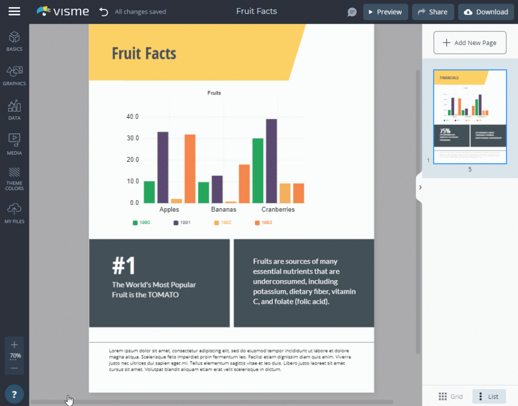 share-download-animated-chart | Visme