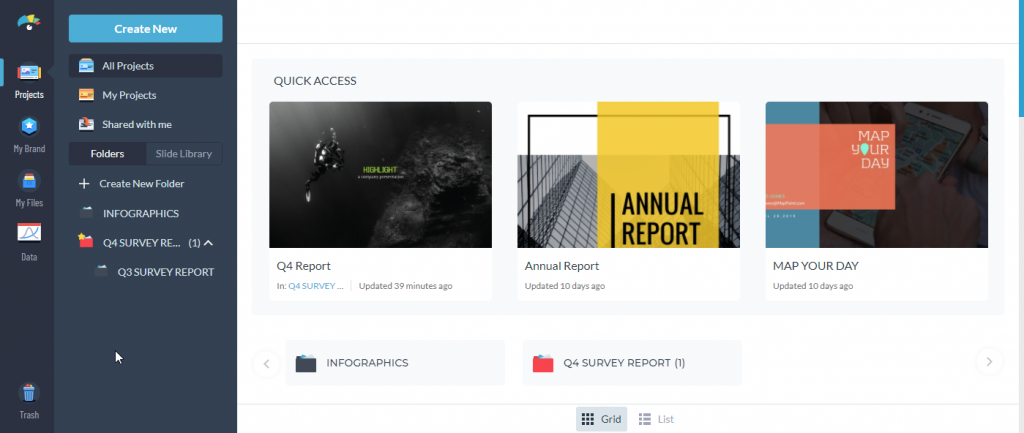 Organize your projects using Floders | Visme Help Center