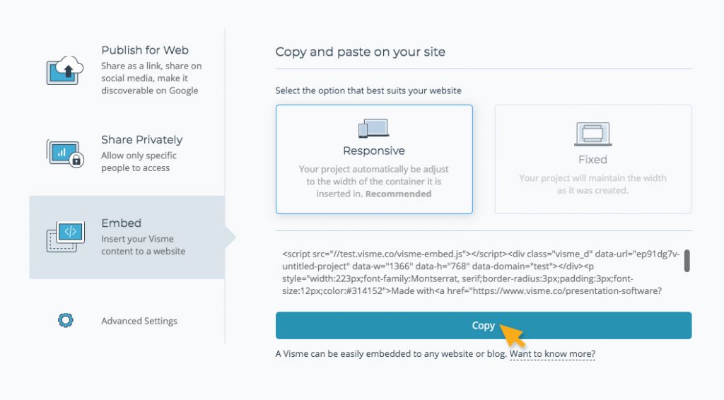 Embed-Code-N | Visme Help Center