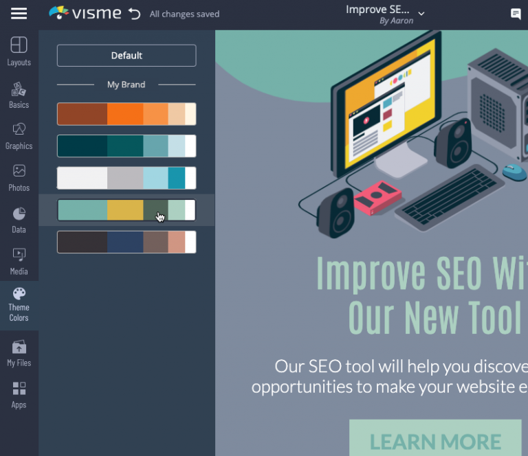 Customizing Theme Colors | Visme Help Center