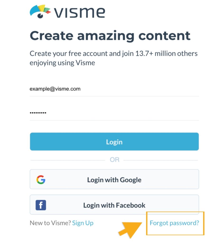 Reset your password quickly and securely | Visme Help Center