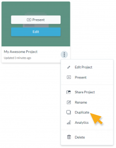 How to duplicate a Project | Visme