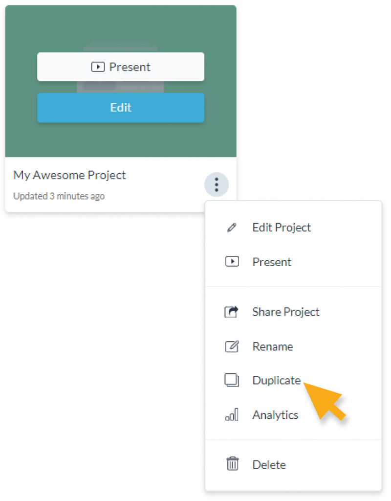 How to duplicate a Project | Visme