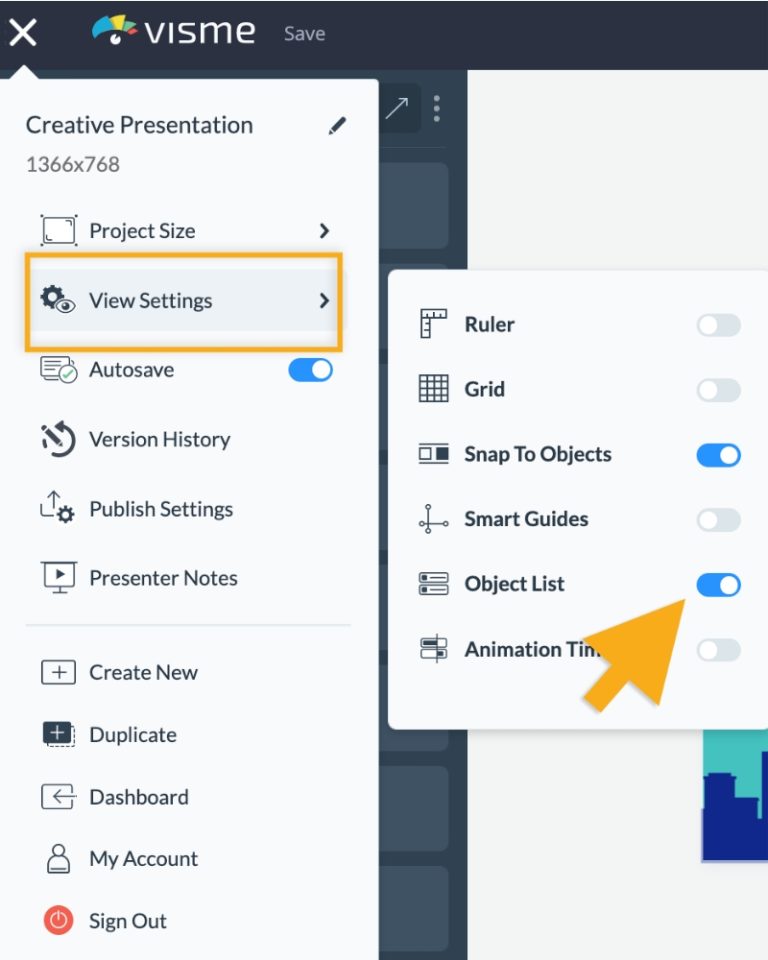 How to use the Object List in Visme | Visme Help Center