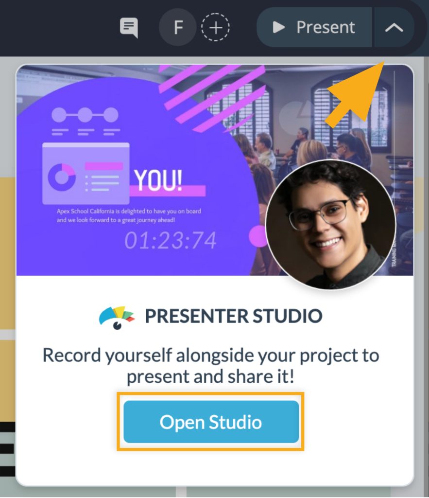 Record project using Presenter Studio | Visme Help Center