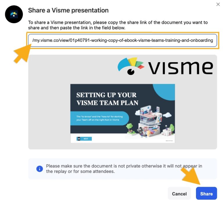 Visme Integration: Visme + Livestorm | Visme Help Center
