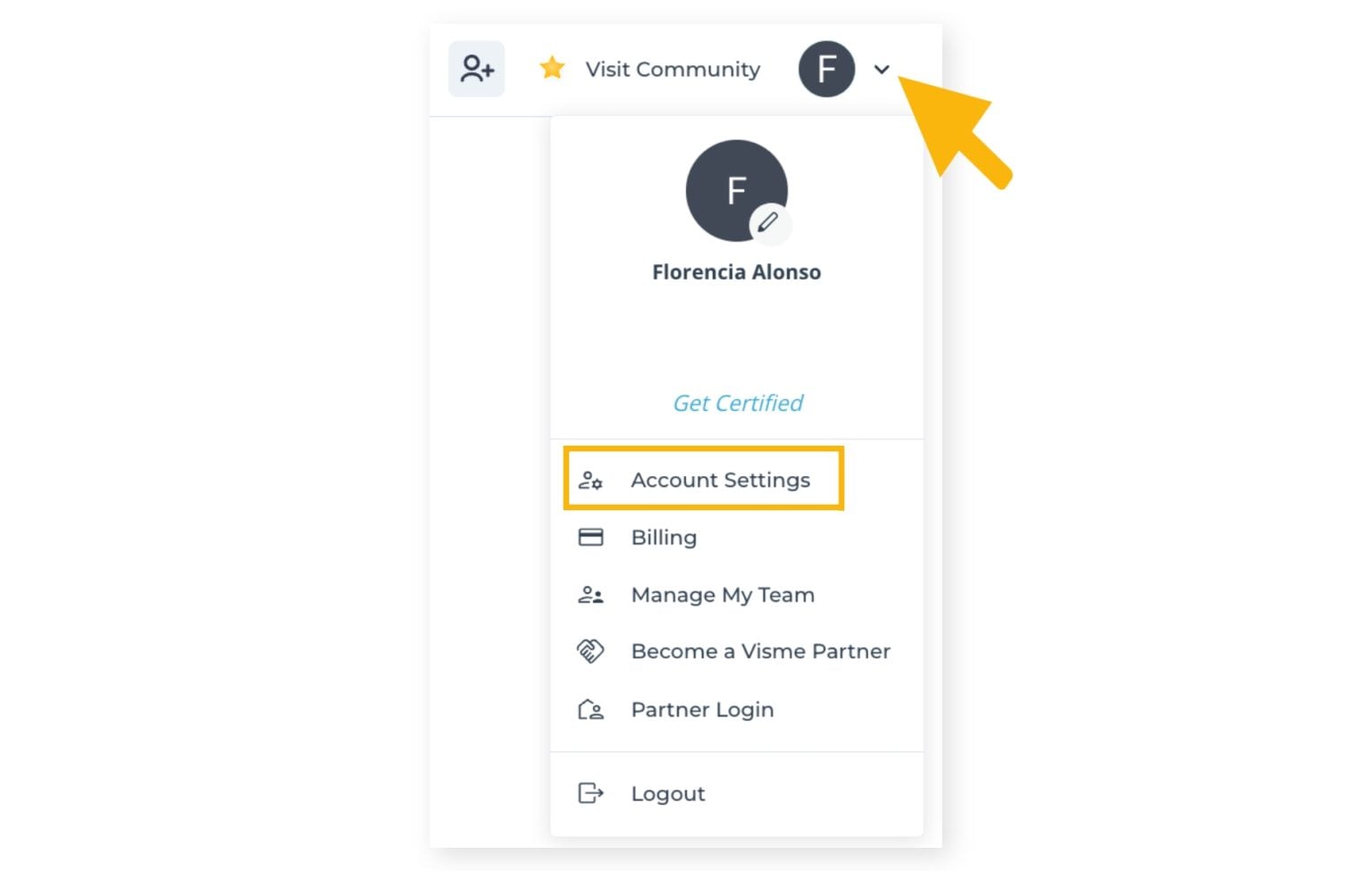 Update your profile information in Visme | Visme Help Center