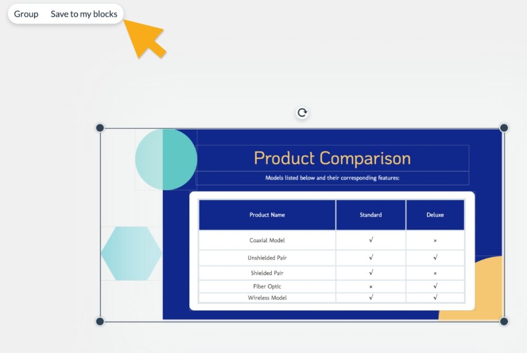 Share custom blocks with your team | Visme Help Center
