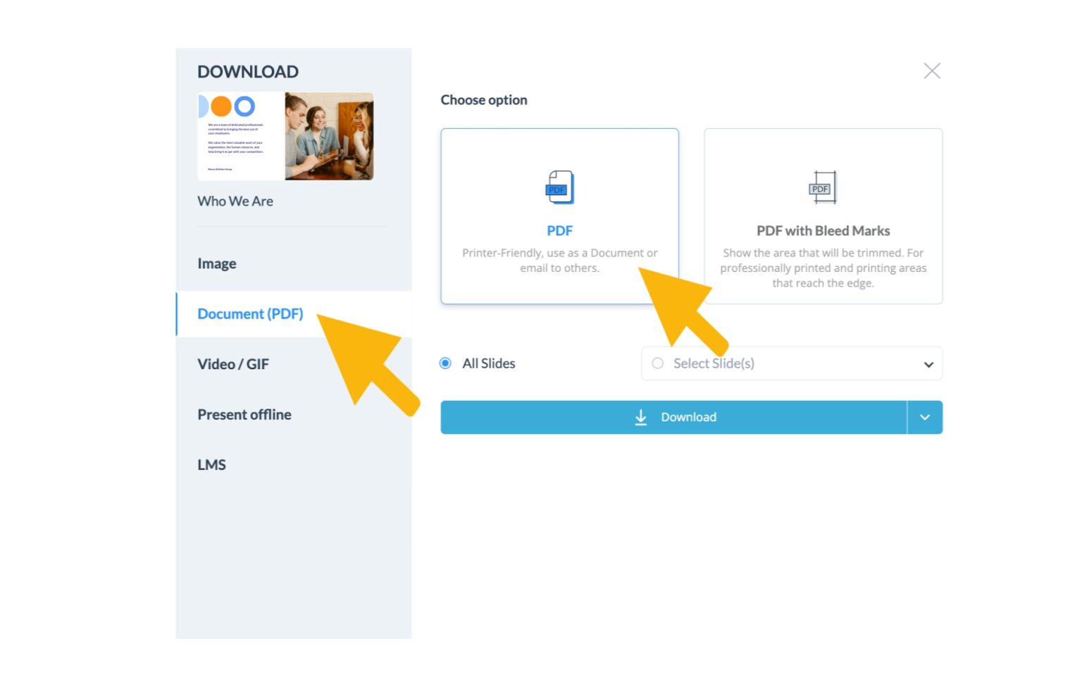 How to download your Project as a PDF | Visme