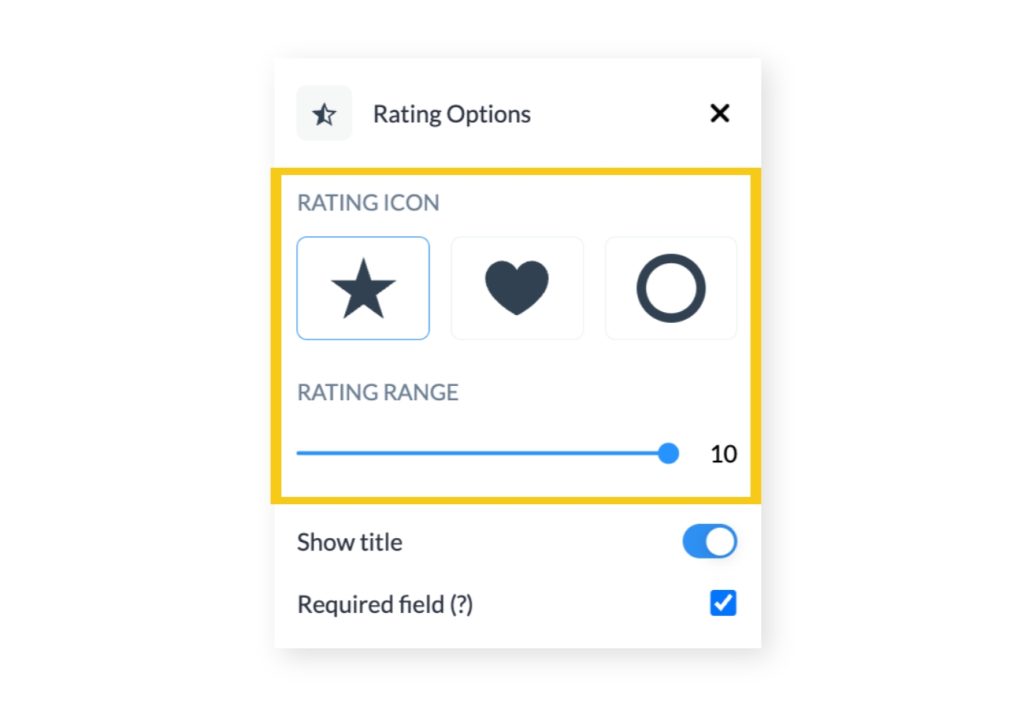 Add a Rating question to Your Visme Form | Visme Help Center