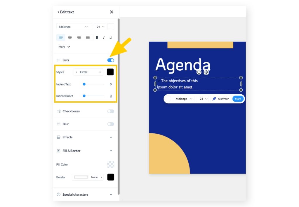 Customize Text Format to match the style | Visme Help Center