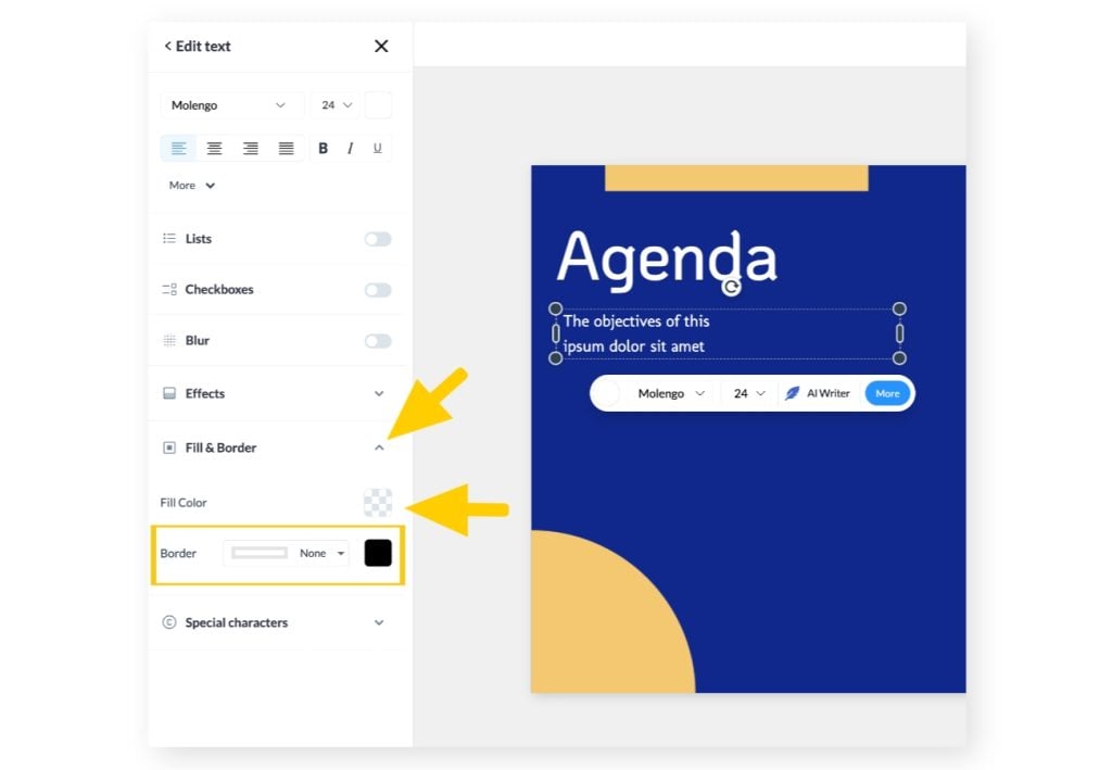 Customize Text Format to match the style | Visme Help Center