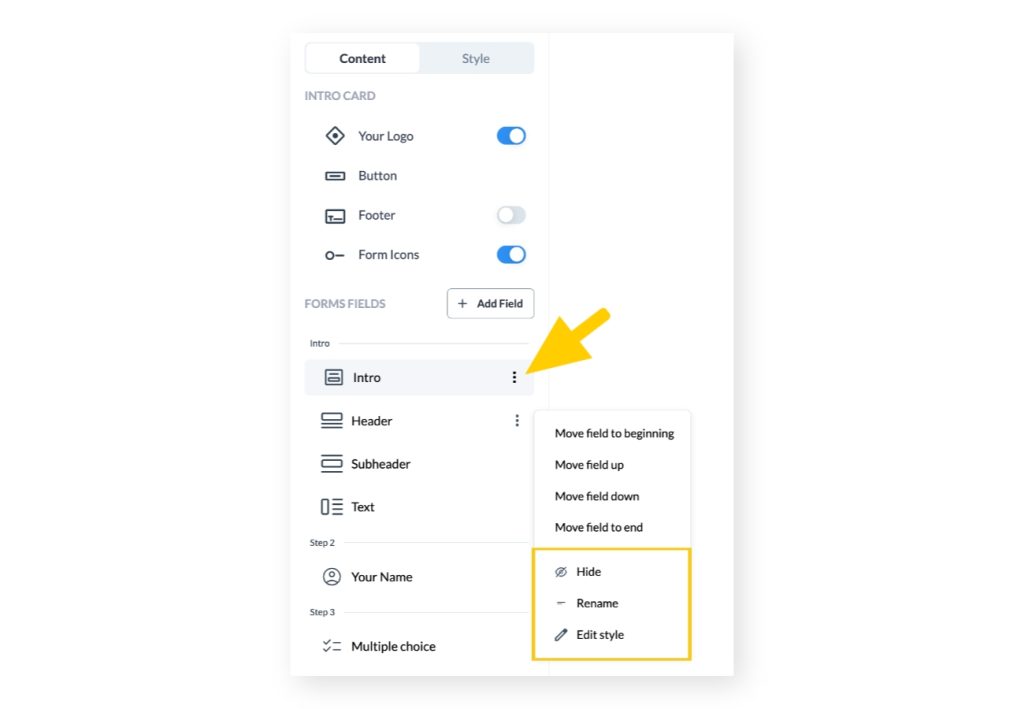 Reordering Form Fields | Visme Help Center